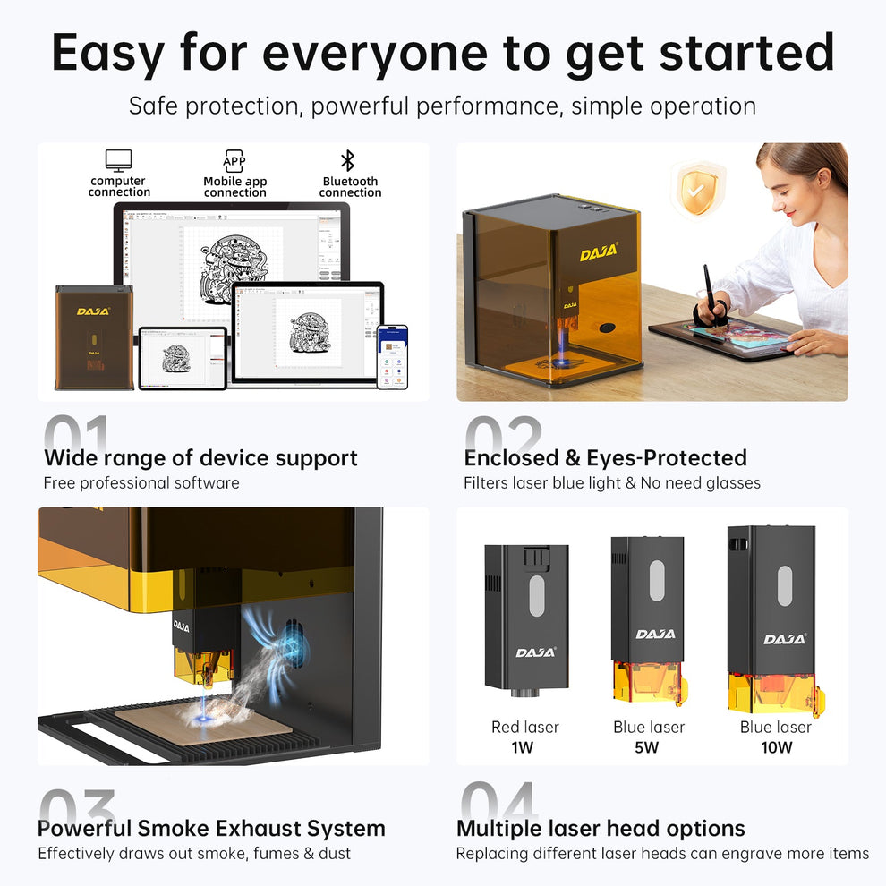 DAJA DJ6 Pro Portable Laser Engraver｜With Replaceable Laser Heads