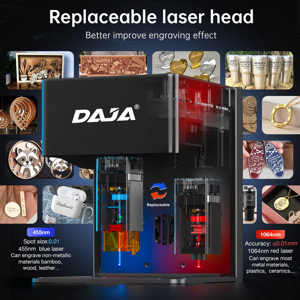DAJA DJ6 Pro Portable Laser Engraver｜With Replaceable Laser Heads